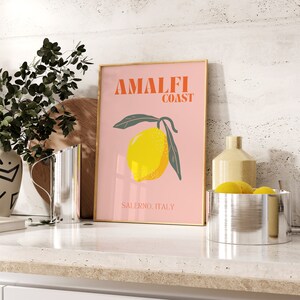 Amalfi Coast Print, Amalfi Lemons Italy Retro Poster, Y2K Travel Wall ...