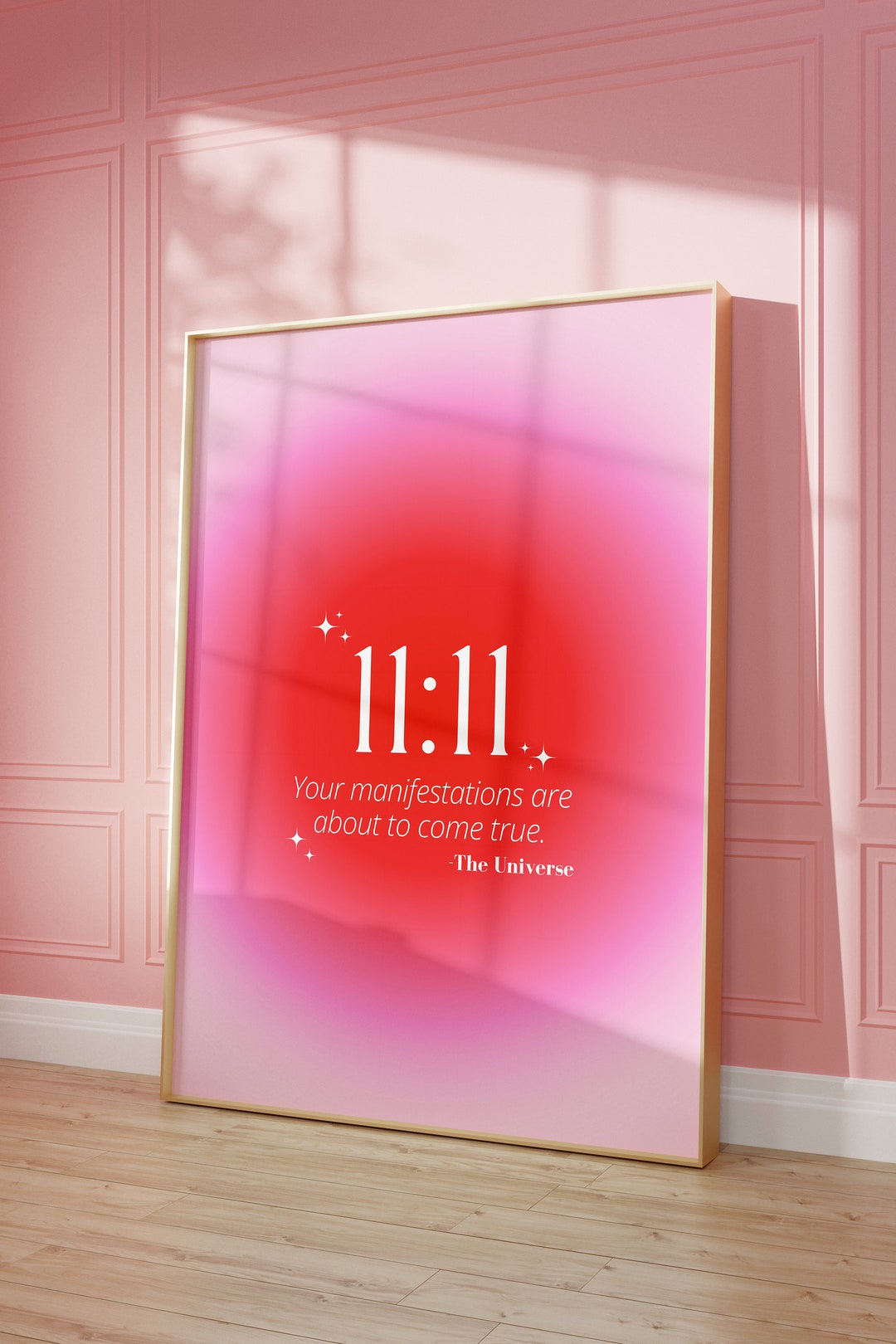 Angel Number 1111 Poster, Spiritual Wall Art Aura Gradient ...