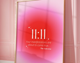 Angel Number 1111 Print Poster - Etsy