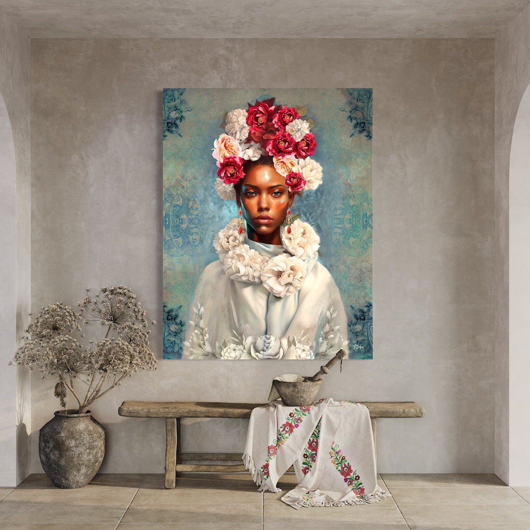 Portrait Painting, Wall Art Modern Portraiture, Canvas Print ...