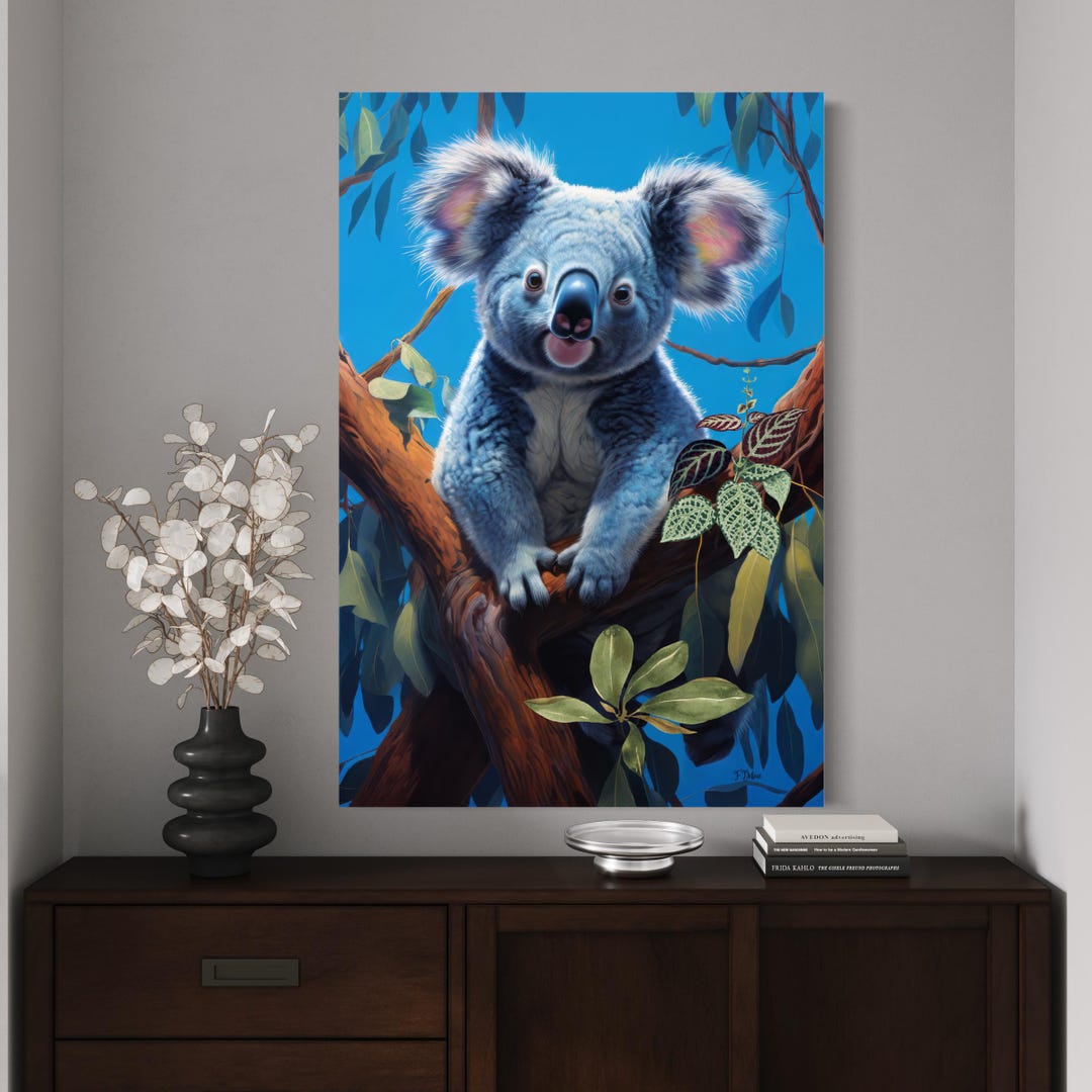 Gentle Koala Art, Kids Rooms Canvas Artwork, Dining Room Wall Art, Art ...
