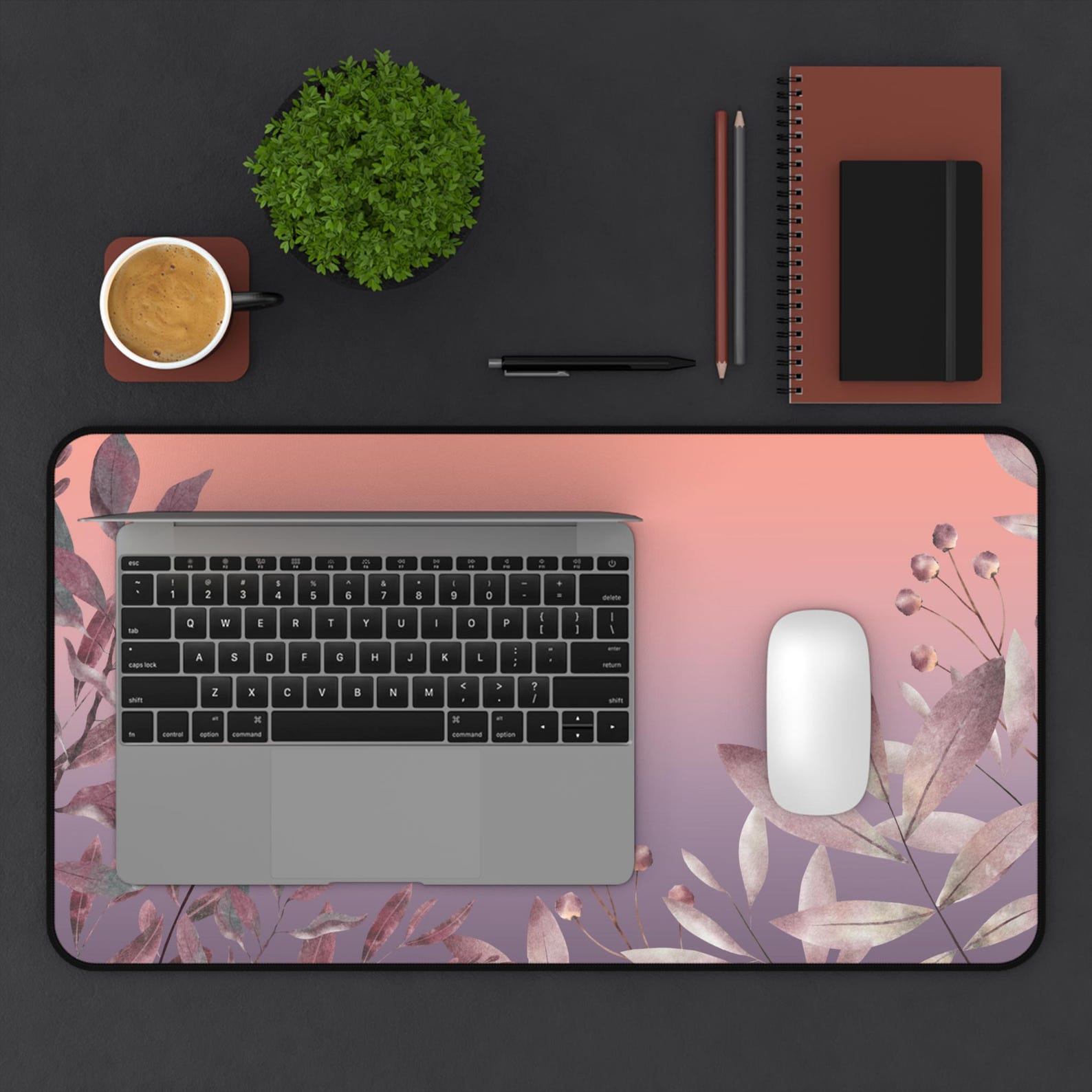 Botanical Desk Mat, Flower Petals Desk Protector, Keyboard Desk Mat for ...