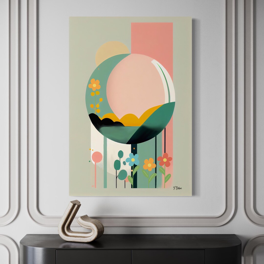 Minimalist Abstract Art, Soft Colors Modern Wall Décor, Living Room ...