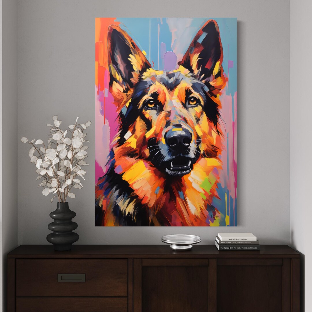 Abstract Majestic German Shepherd Art, Dog Lovers Artwork, Home Décor ...