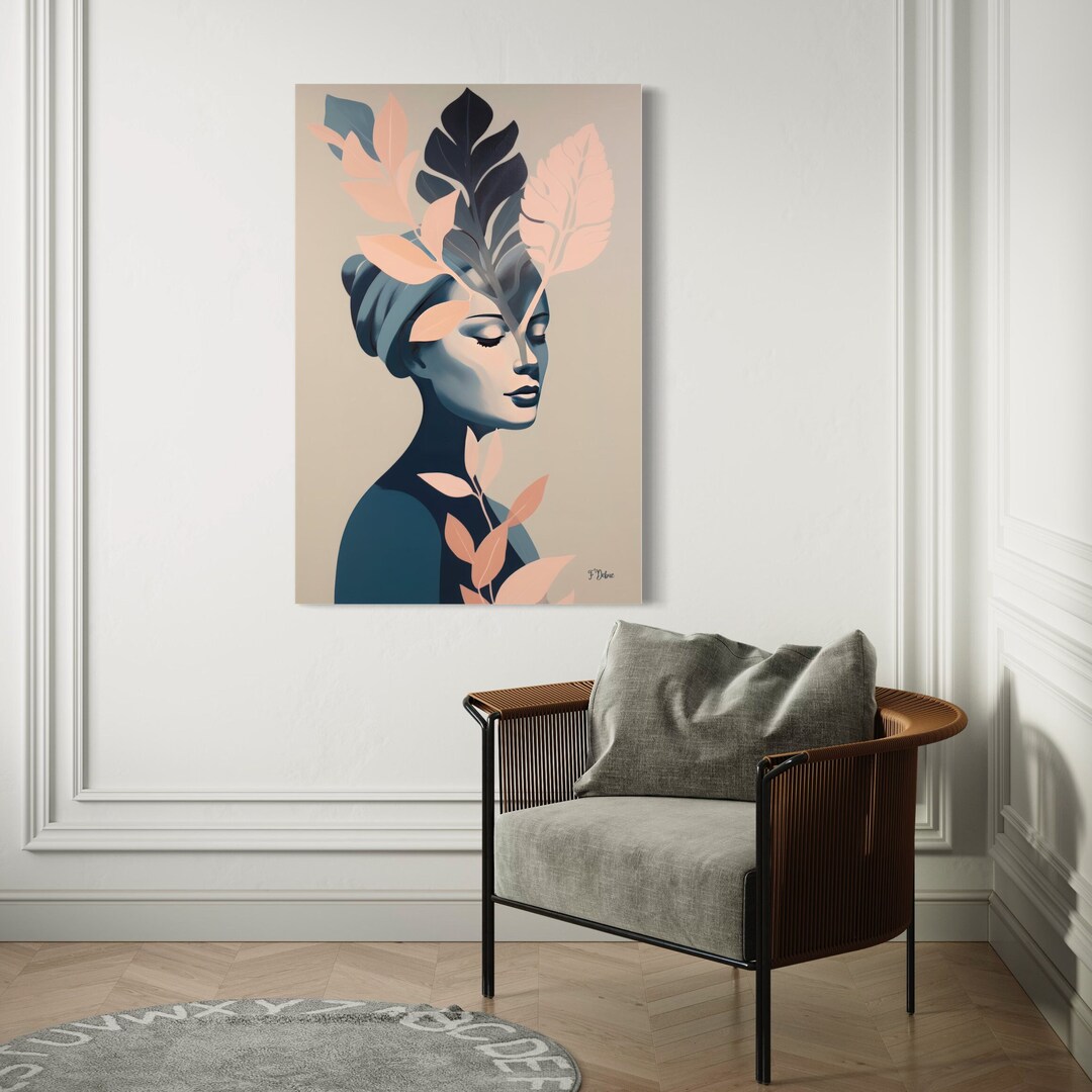 Woman Portrait Botanical Art Print Nature-inspired Wall Art - Etsy