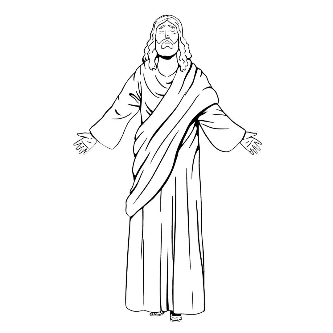 Jesus Outline SVG - Etsy