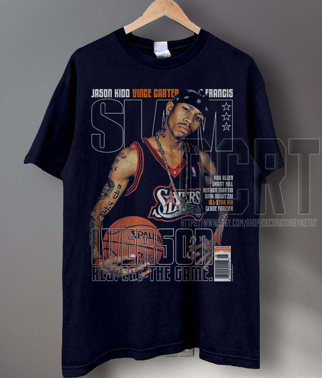 Allen Iverson Vintage Graphic Tee: 90s Basketball Legend Shirt - Etsy