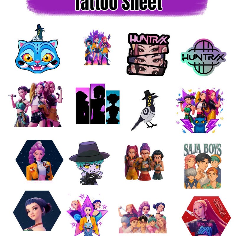 Kpop Demon Hunters Tattoos - Etsy