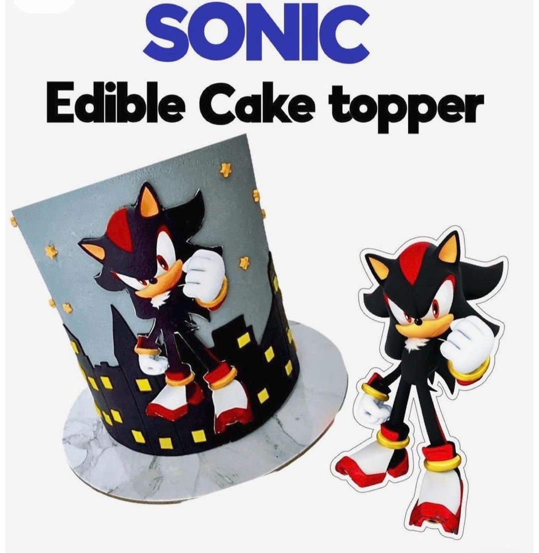 Sonic Cake Toppers ,shadow Sonic Edible Cake Topper - Etsy