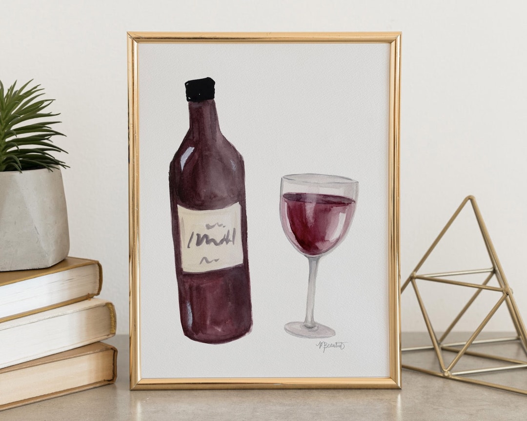 Red Red Wine Watercolor Art Print - Etsy