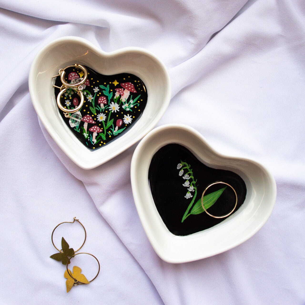 Hand-painted Trinket Dish, Wedding Ring Holder, Engagement Jewelry Dish ...