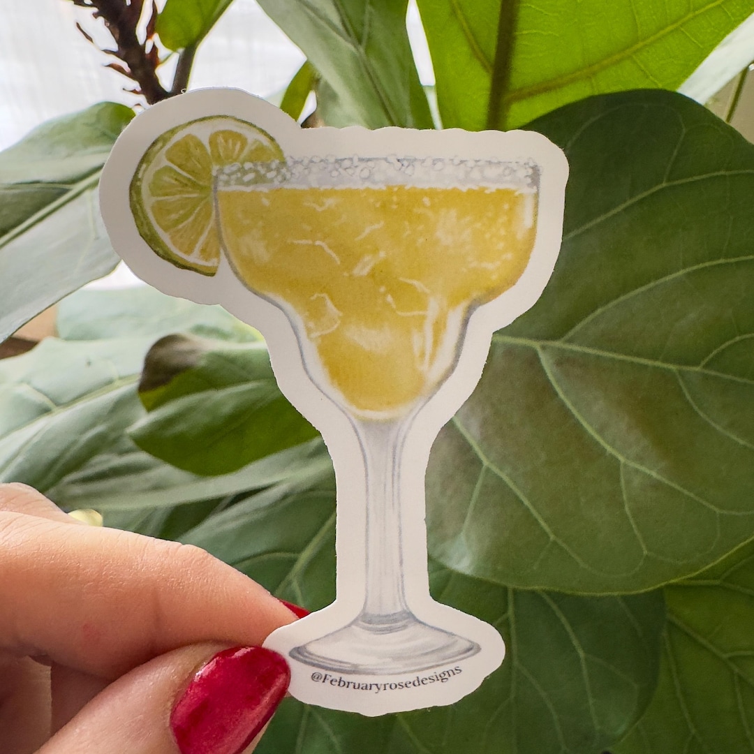 Margarita Waterproof Vinyl Sticker Beverage Art Planner Sticker Laptop Sticker Alcohol Art Boho ...