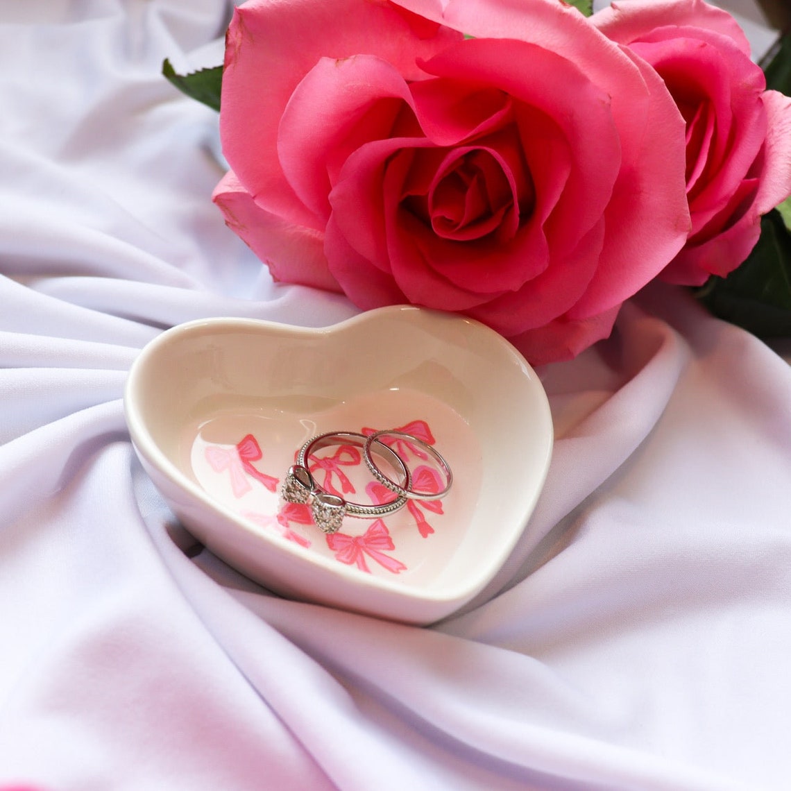 Hand-painted Trinket Dish, Wedding Ring Holder, Engagement Jewelry Dish ...