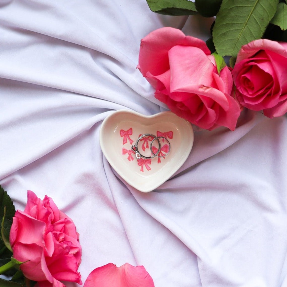 Hand-painted Trinket Dish, Wedding Ring Holder, Engagement Jewelry Dish ...