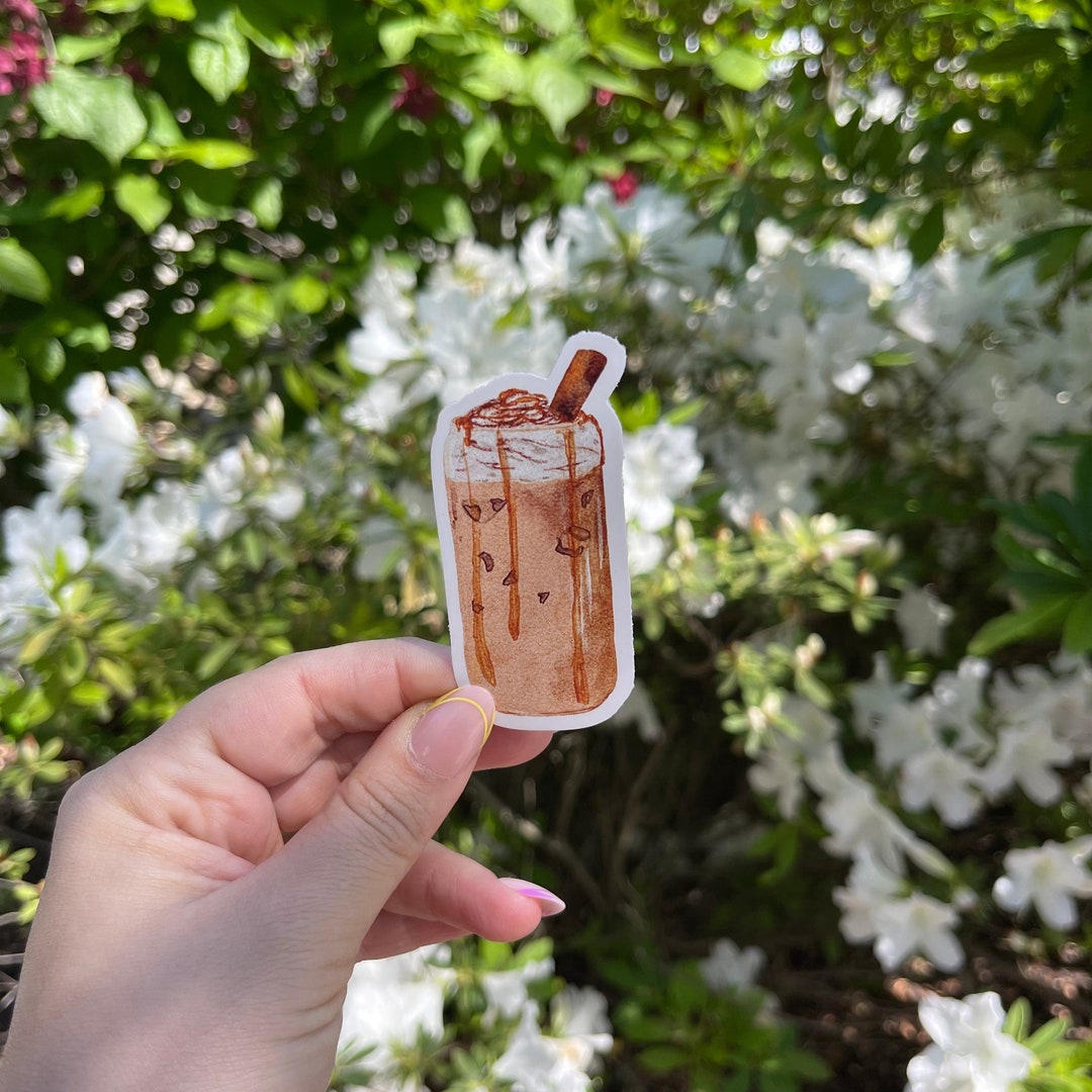 Watercolor Iced Latte Vinyl Sticker - Coffee Art (3"x 3") - Etsy