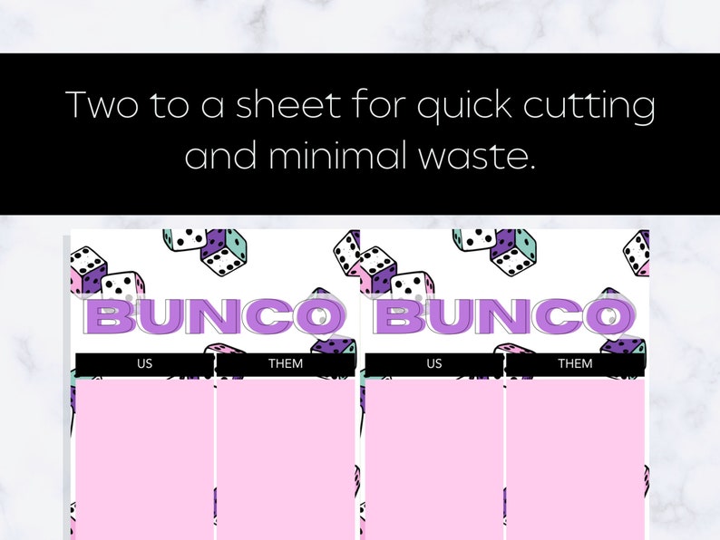 Cute Dice Bunco Scorecard Set - Etsy