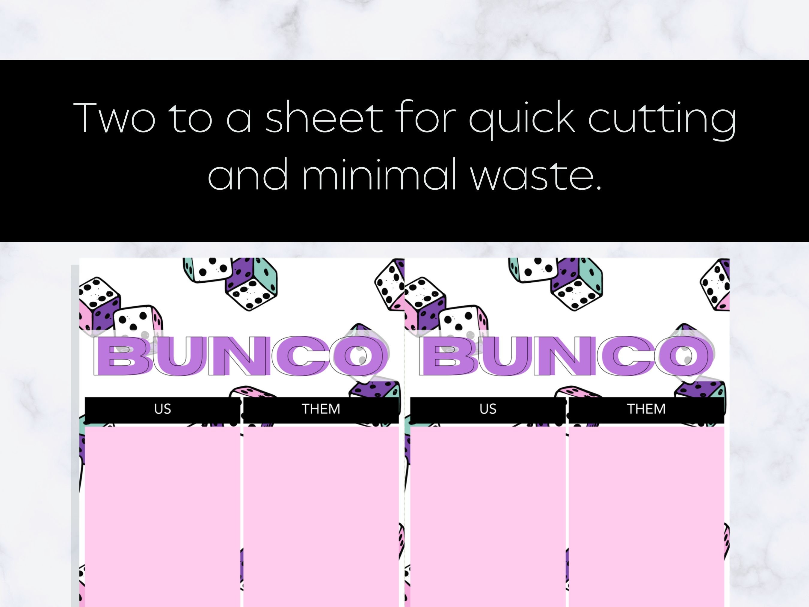 Cute Dice Bunco Scorecard Set - Etsy