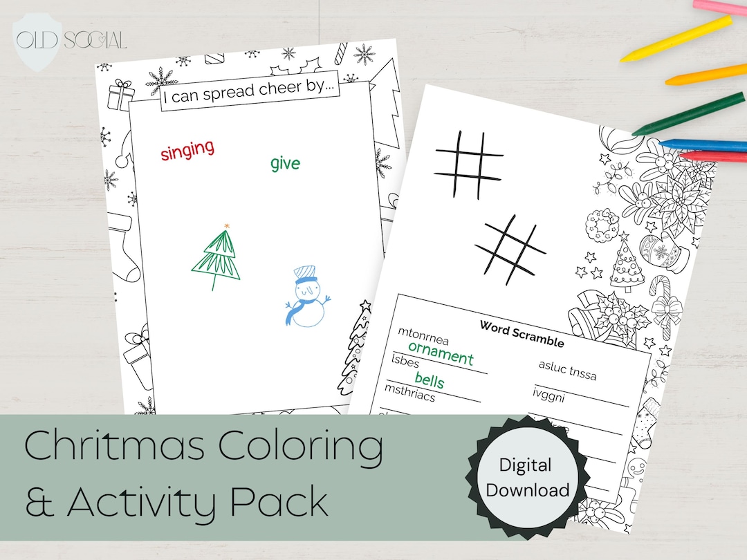 Christmas Coloring and Activity Pages - Etsy