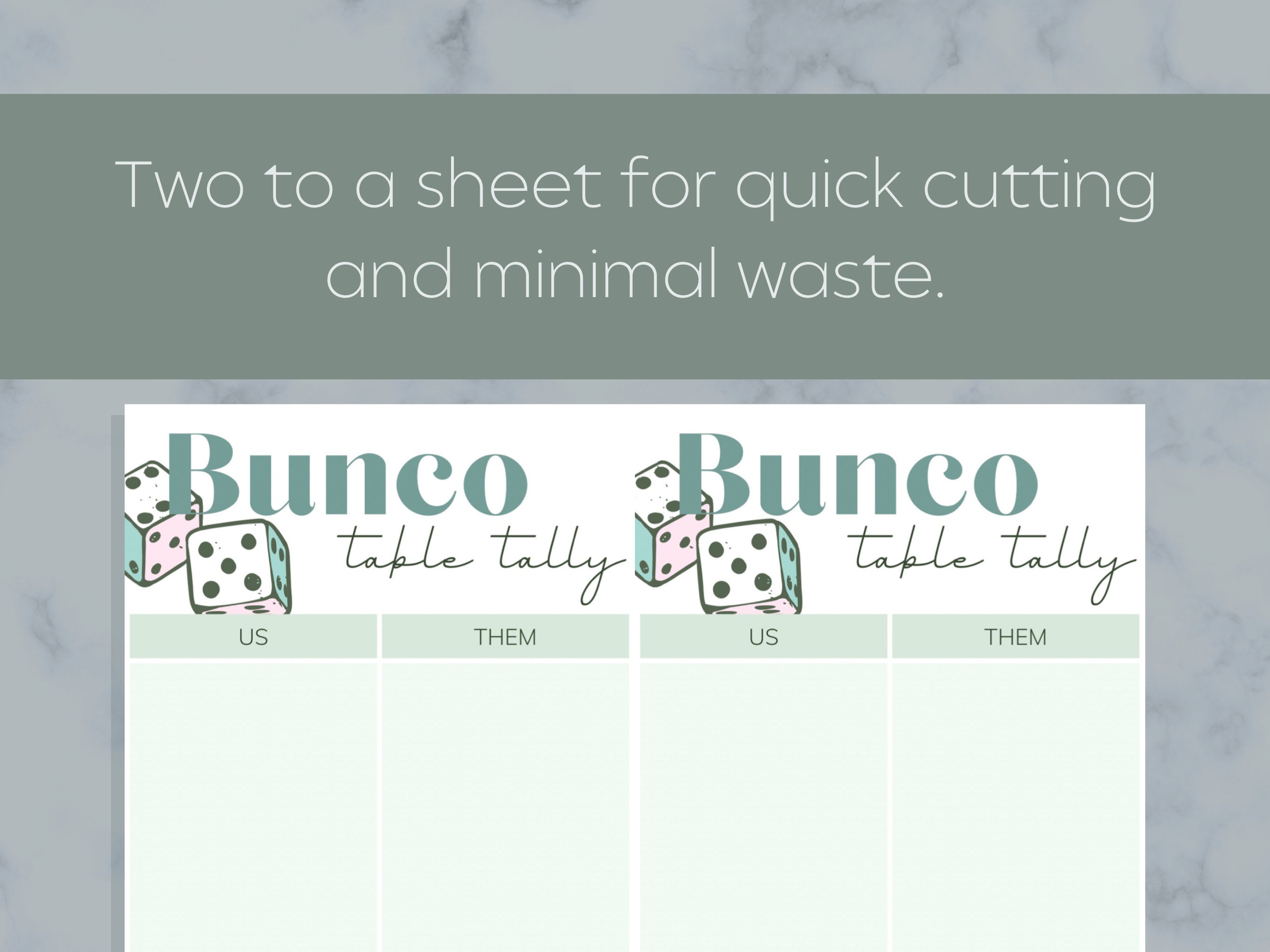 Bunco Scorecard Set: Printable Tally Sheets (PDF) - Etsy