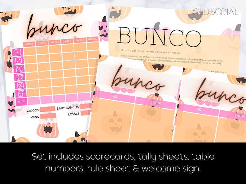 Cute Halloween Bunco Scorecard Set - Etsy