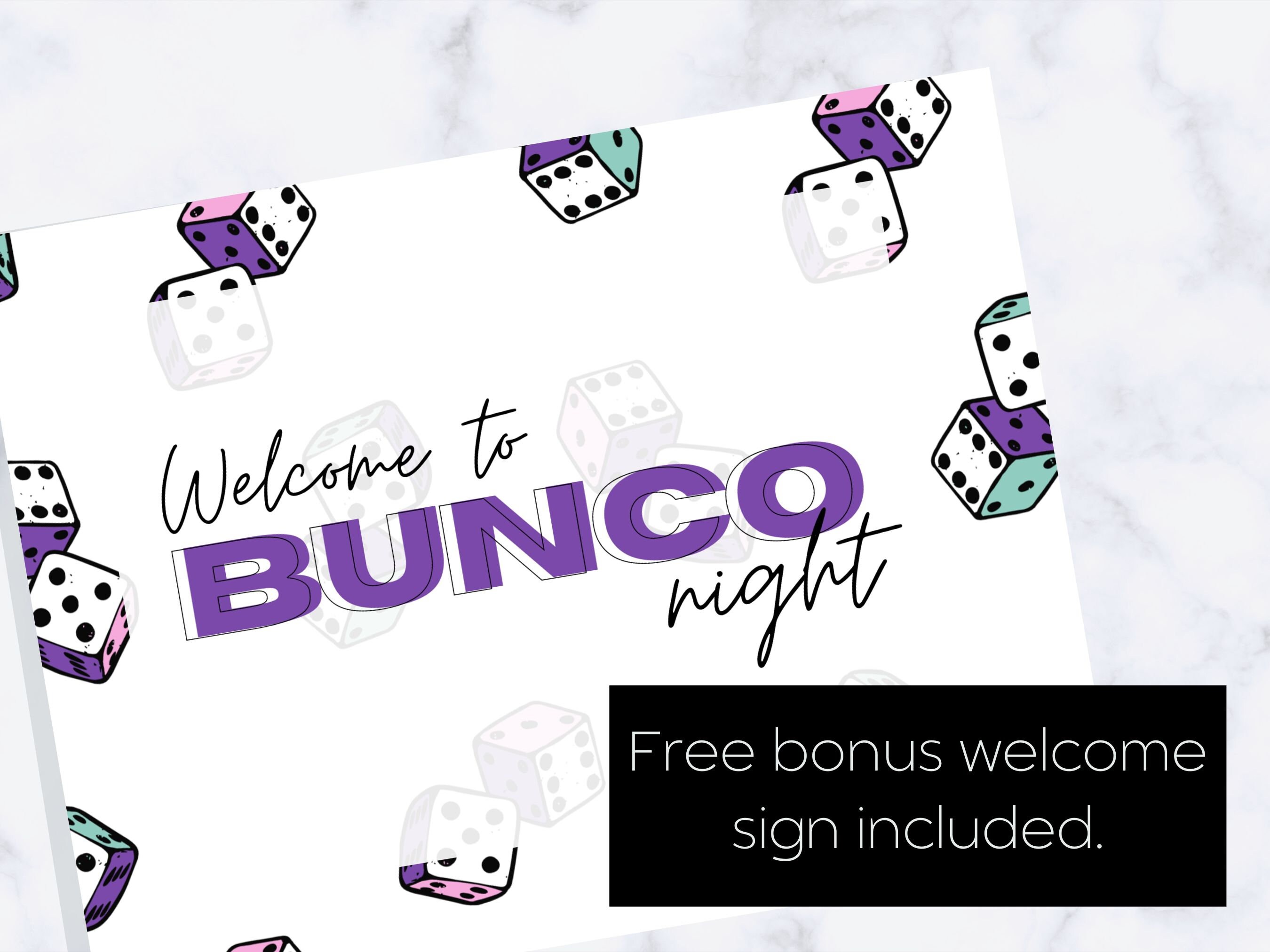 Cute Dice Bunco Scorecard Set - Etsy