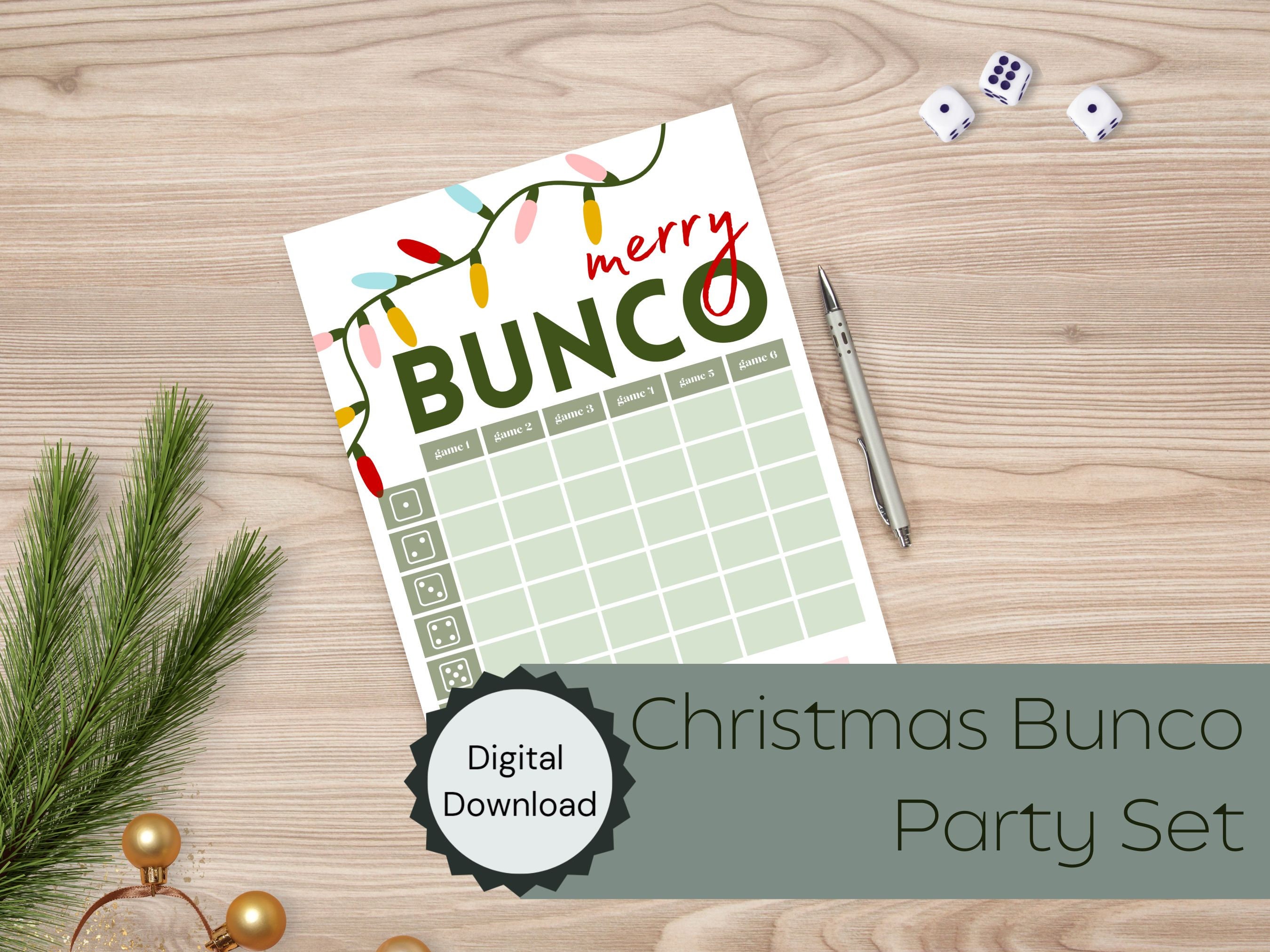 Merry Bunco Scorecard Christmas Set - Etsy