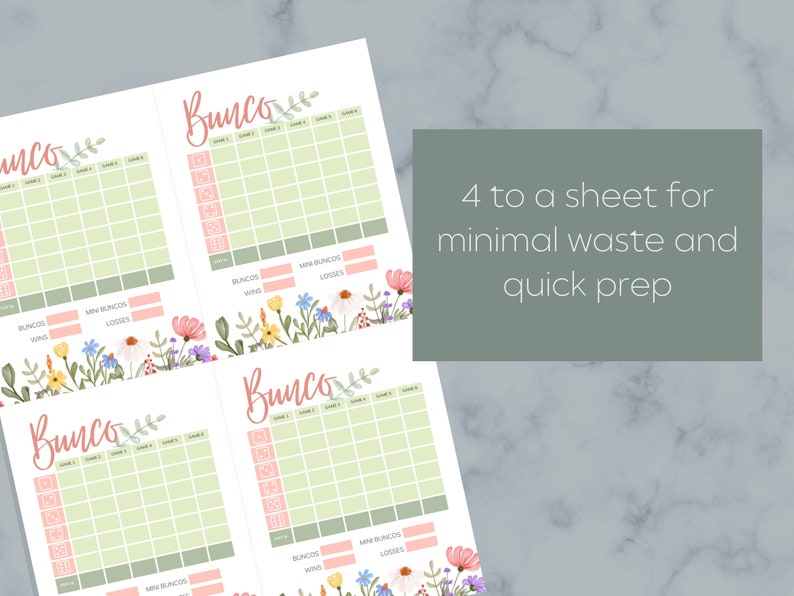 Printable Floral Bloom Bunco Scoresheet Set - Etsy