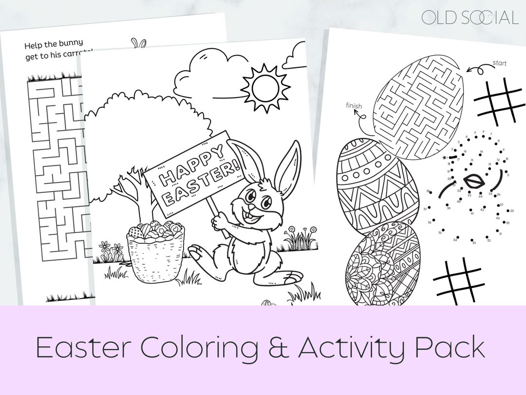 Easter Coloring and Activity Pages - Etsy