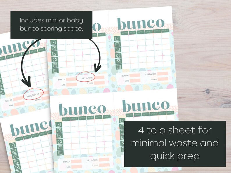 Printable Easter Bunco Scoresheet Set - Etsy