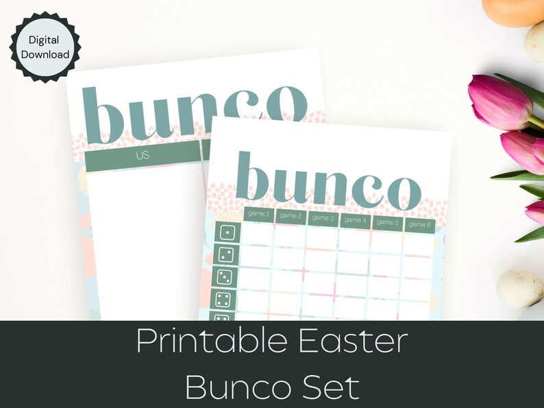 Printable Easter Bunco Scoresheet Set - Etsy