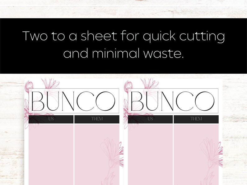 Pink Floral Bunco Scoresheet Set - Etsy