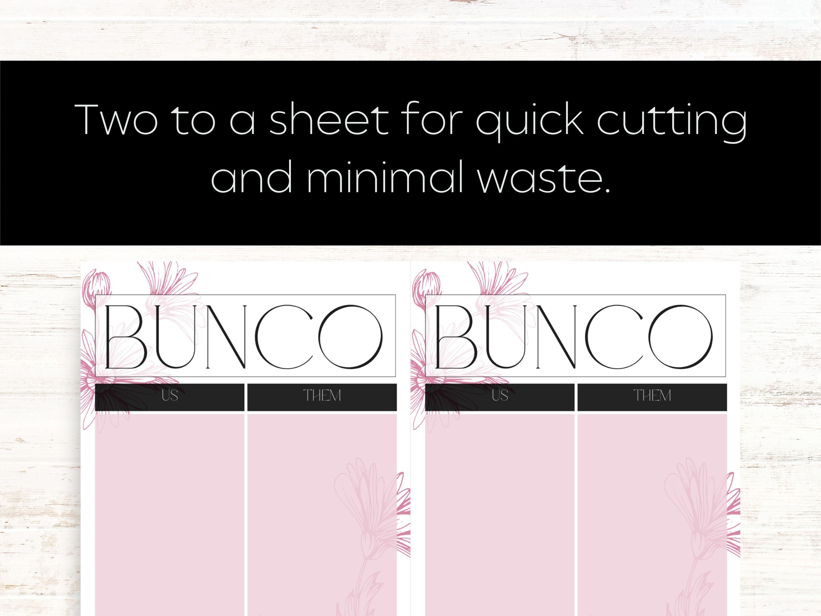 Pink Floral Bunco Scoresheet Set - Etsy
