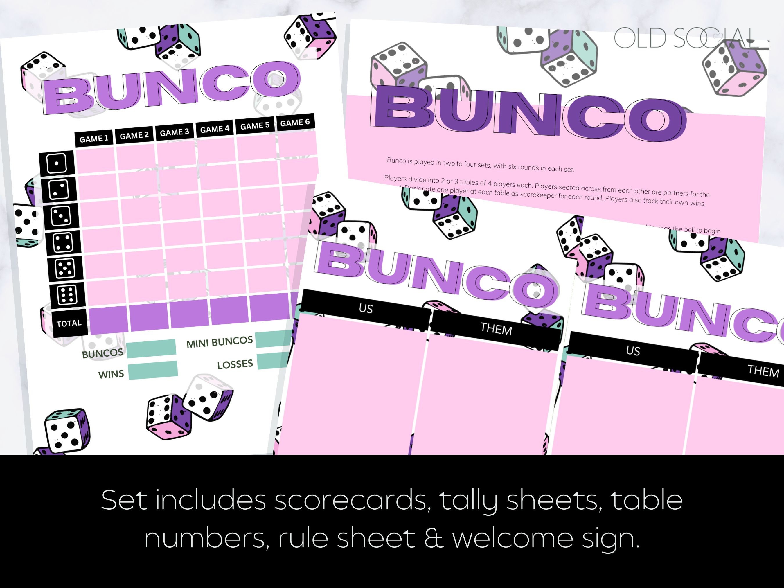 Cute Dice Bunco Scorecard Set - Etsy