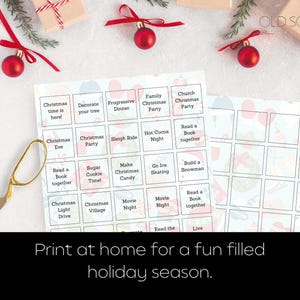 Printable Christmas Countdown Cards for Advent Calendar Holiday ...