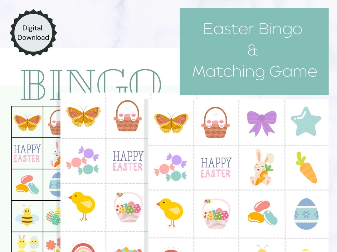 Easter Bingo and Matching Game - Etsy