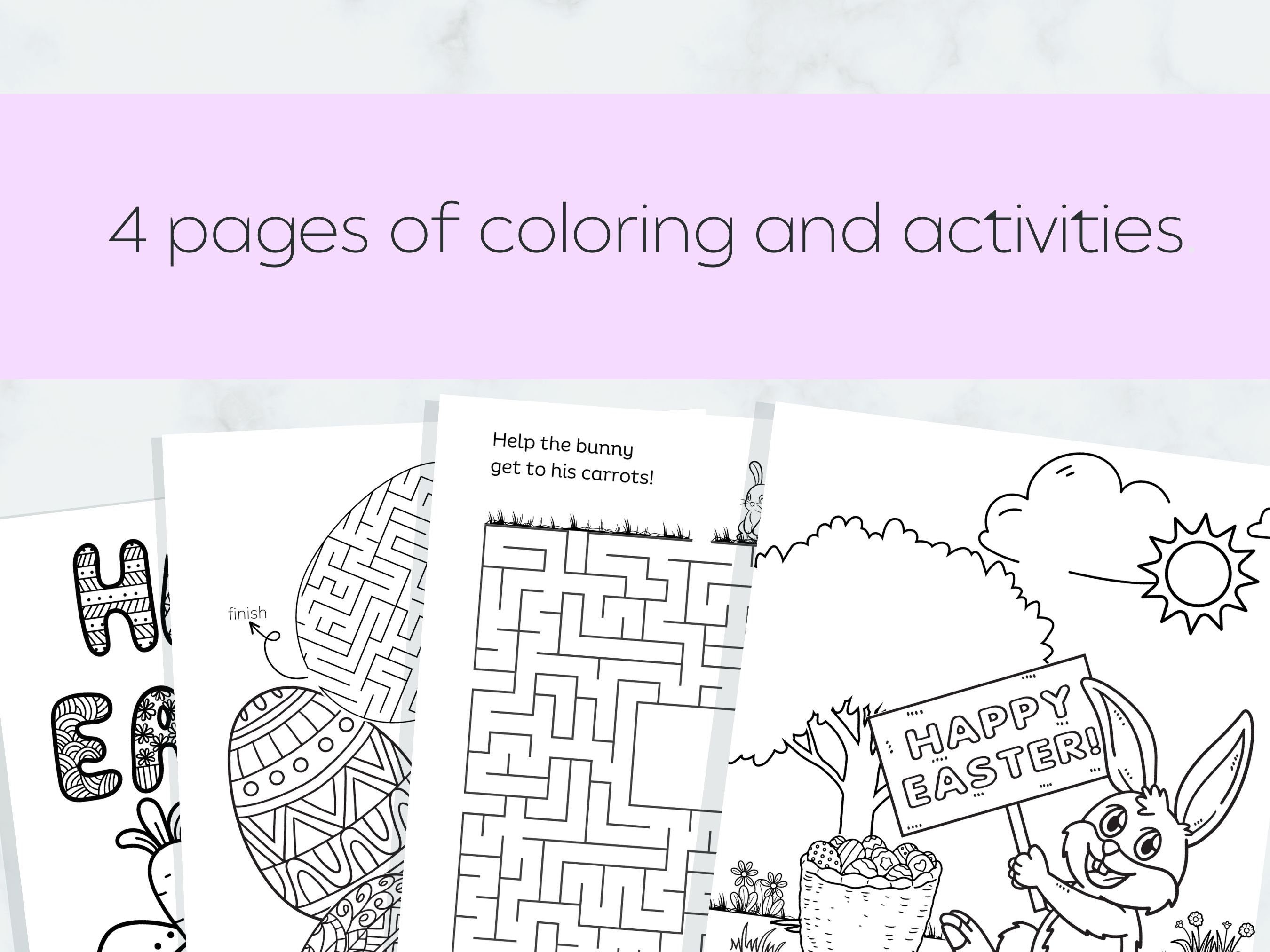Easter Coloring and Activity Pages - Etsy