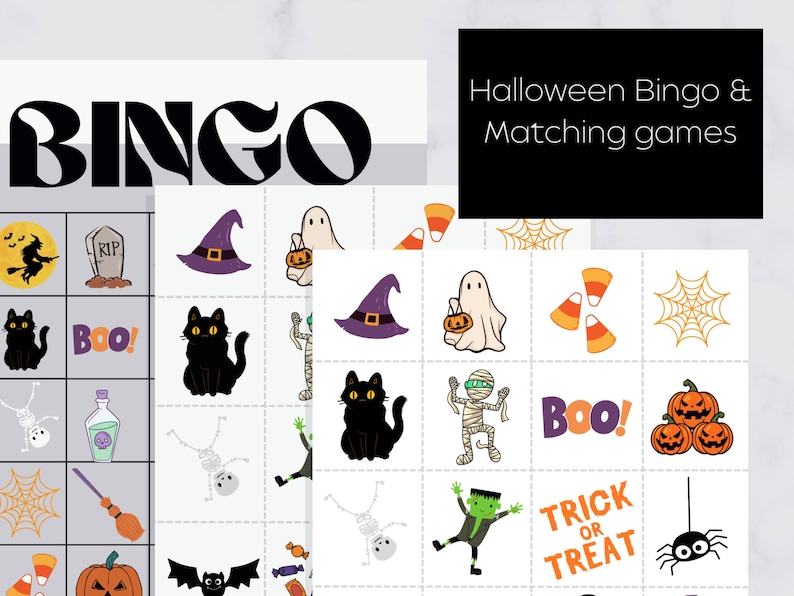 Halloween Bingo and Matching Game - Etsy