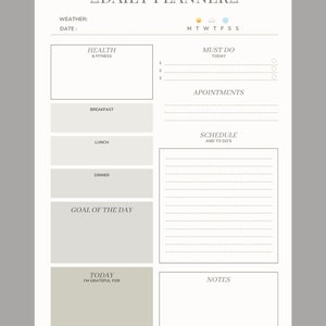 Daily Planner | PRINTABLE PDF - Etsy