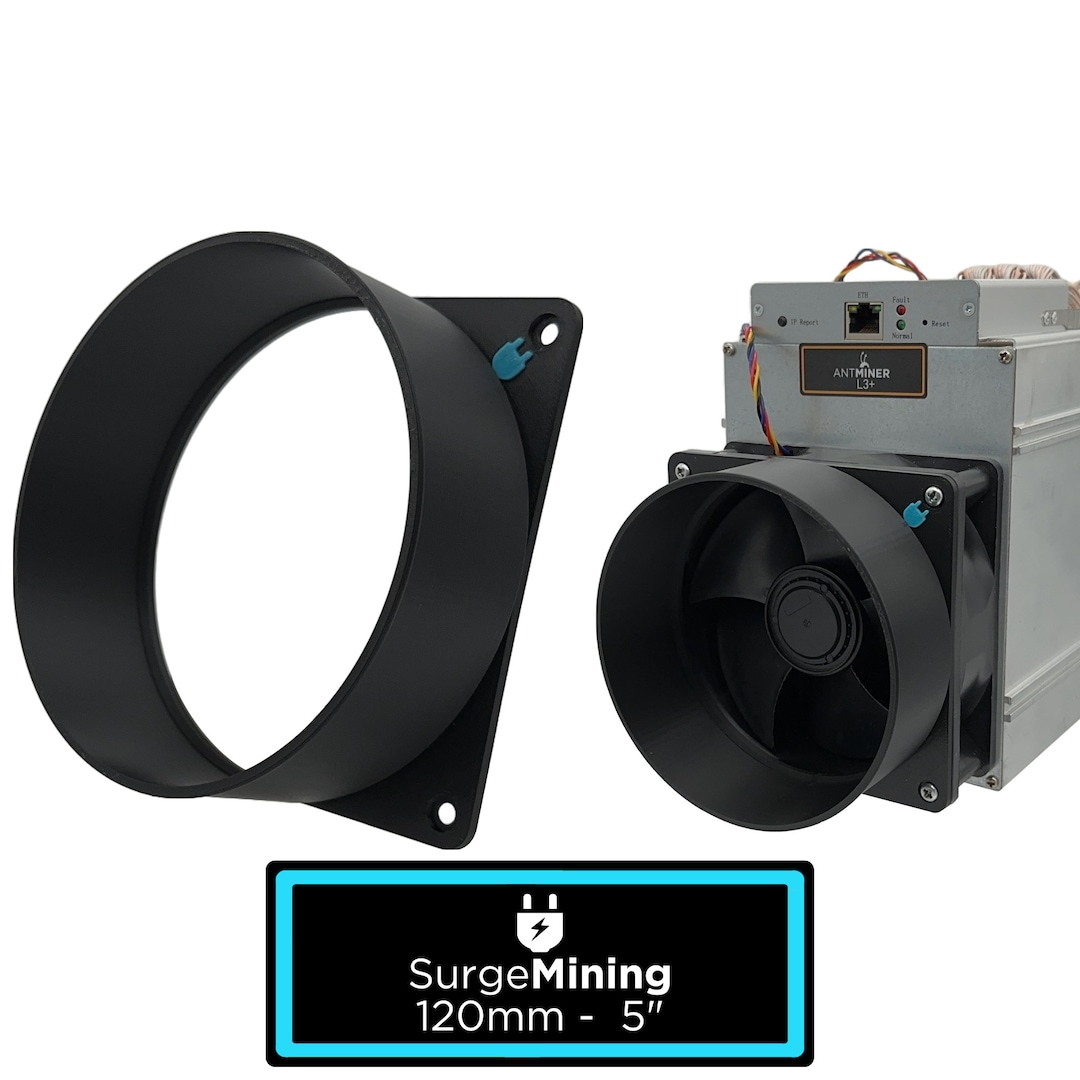 120mm to 5 Inch Fan Shroud Adapter Crypto ASIC Miner Silencer Antminer ...