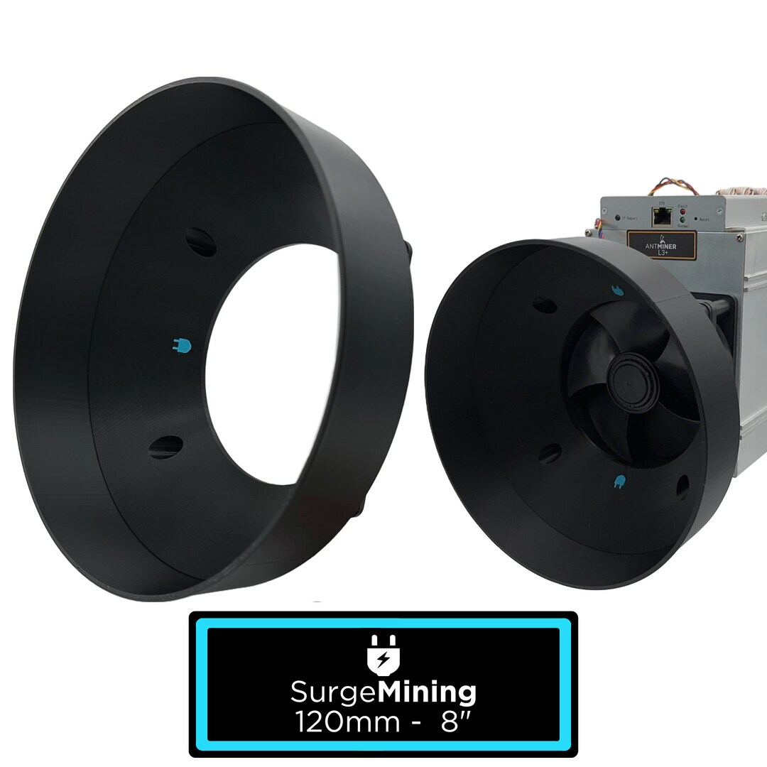 120mm to 8 Inch Fan Shroud Adapter Crypto ASIC Miner Silencer Antminer ...