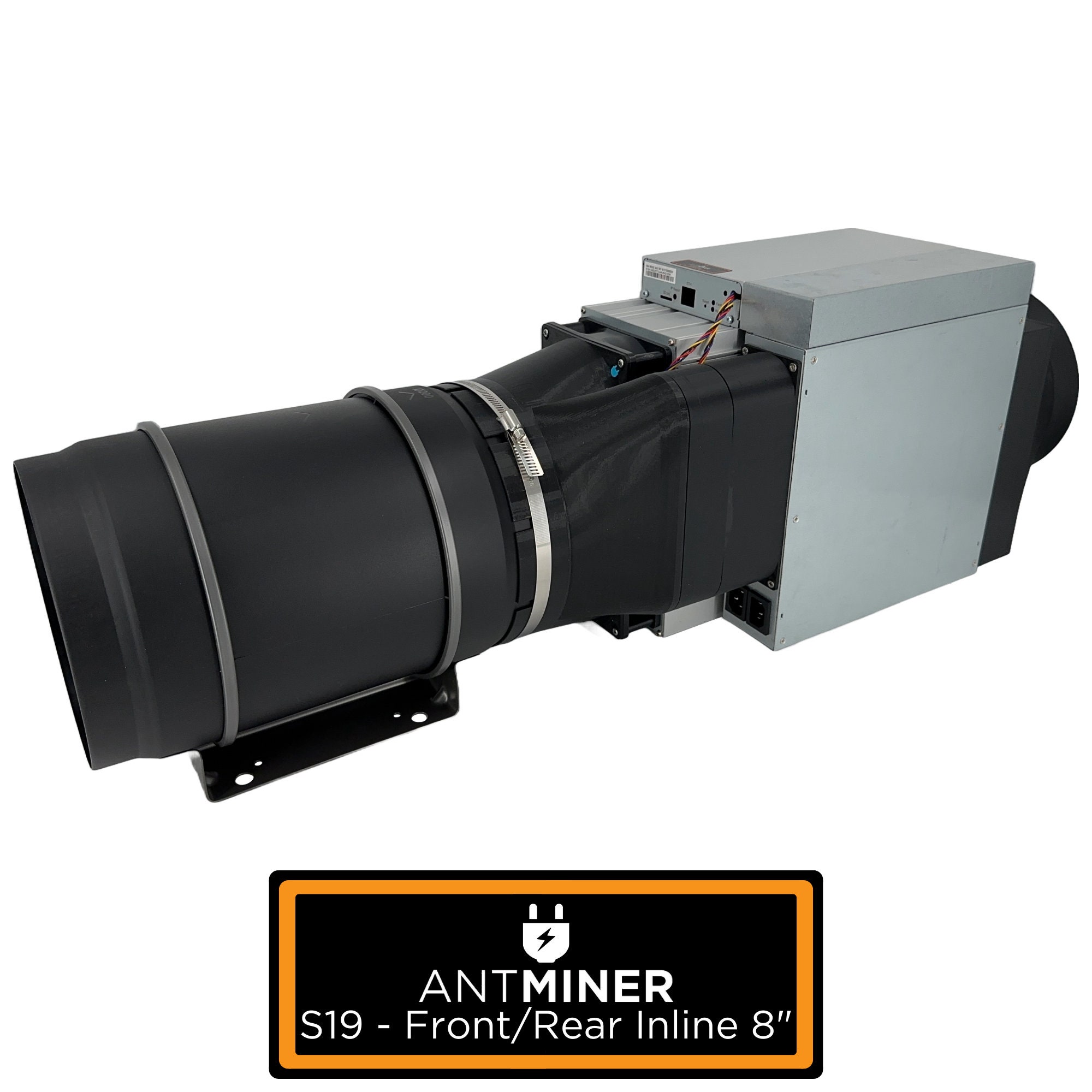 Antminer S19 AC Infinity Front Rear Kit 8in Fan Shroud Silencer 30/60 ...