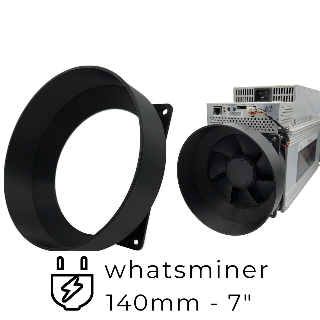 140mm to 7 Inch Fan Shroud Adapter Crypto ASIC Miner Silencer ...