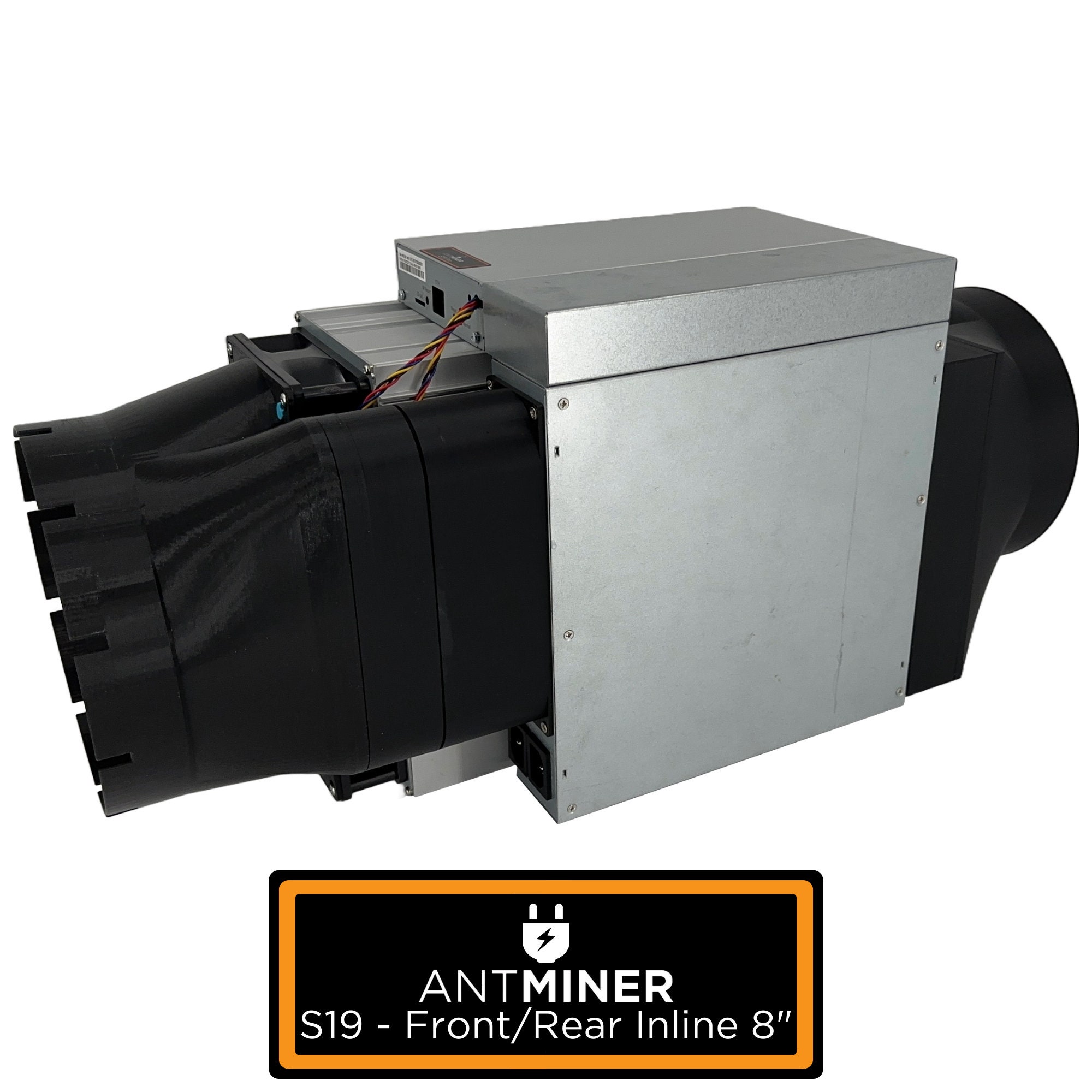 Antminer S19 AC Infinity Front Rear Kit 8in Fan Shroud Silencer 30/60 ...