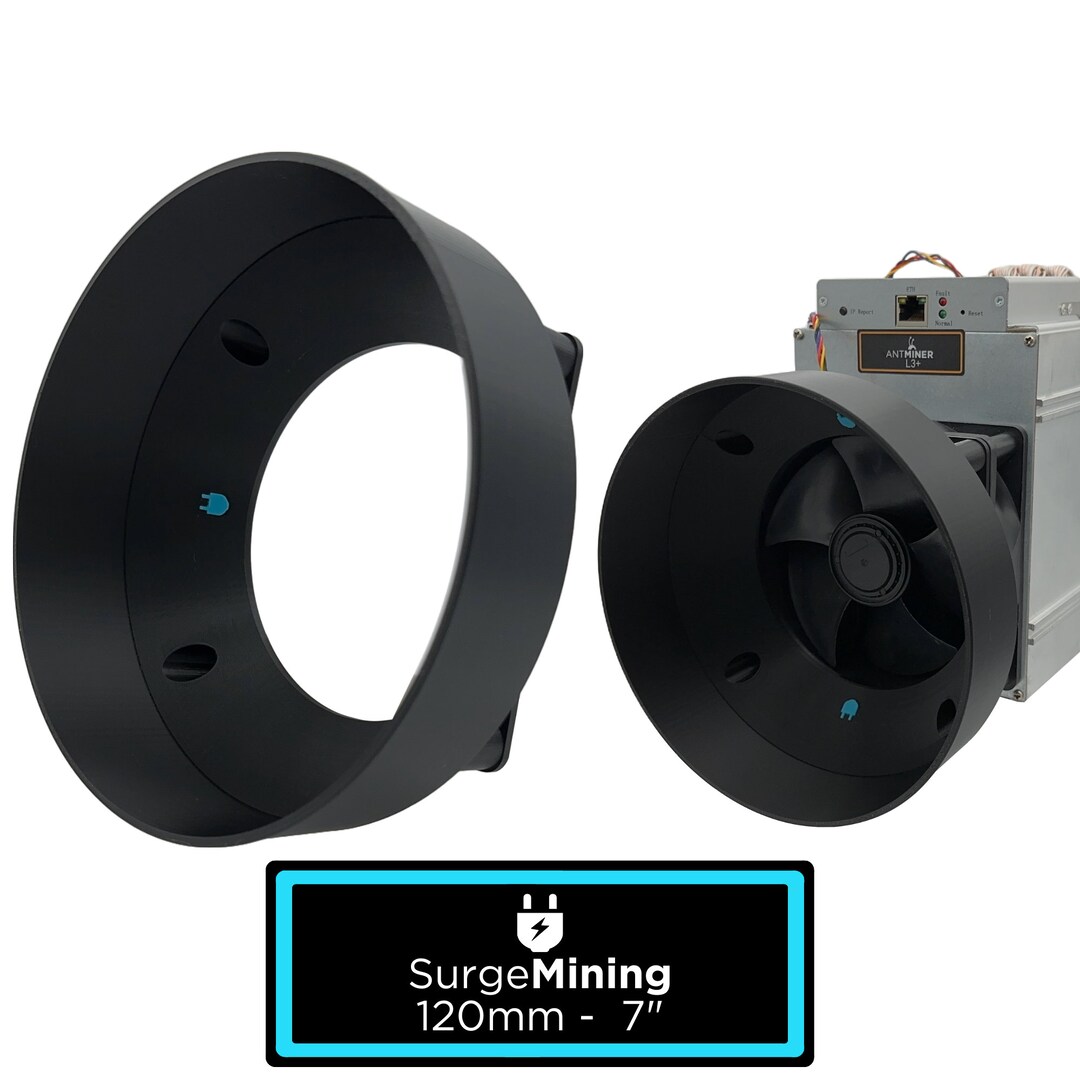 120mm to 7 Inch Fan Shroud Adapter Crypto ASIC Miner Silencer Antminer ...