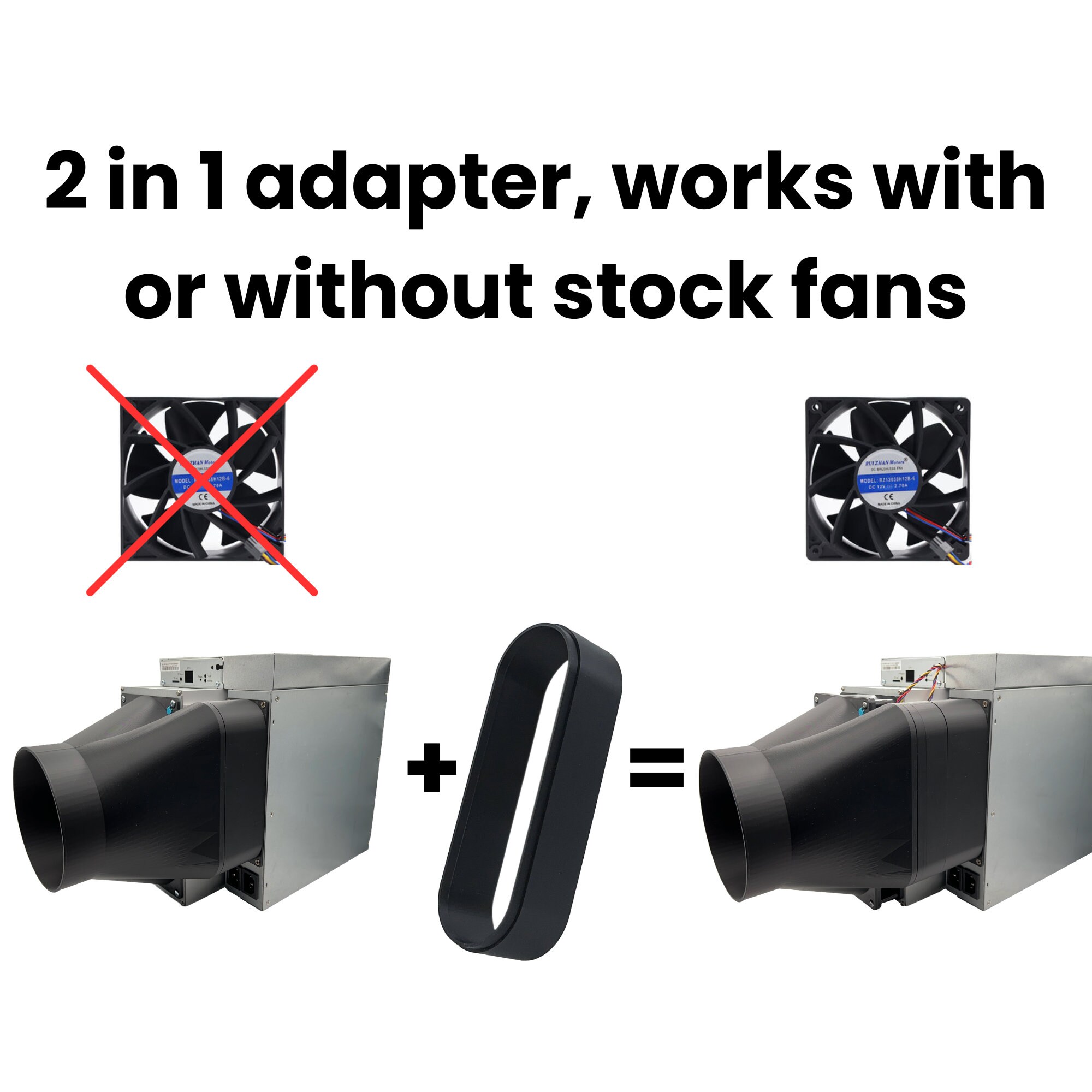 Antminer Front Rear Kit 10 Inch Fan Shroud KS3 S21 KA3 D9 L7 S19 HS3 30 ...