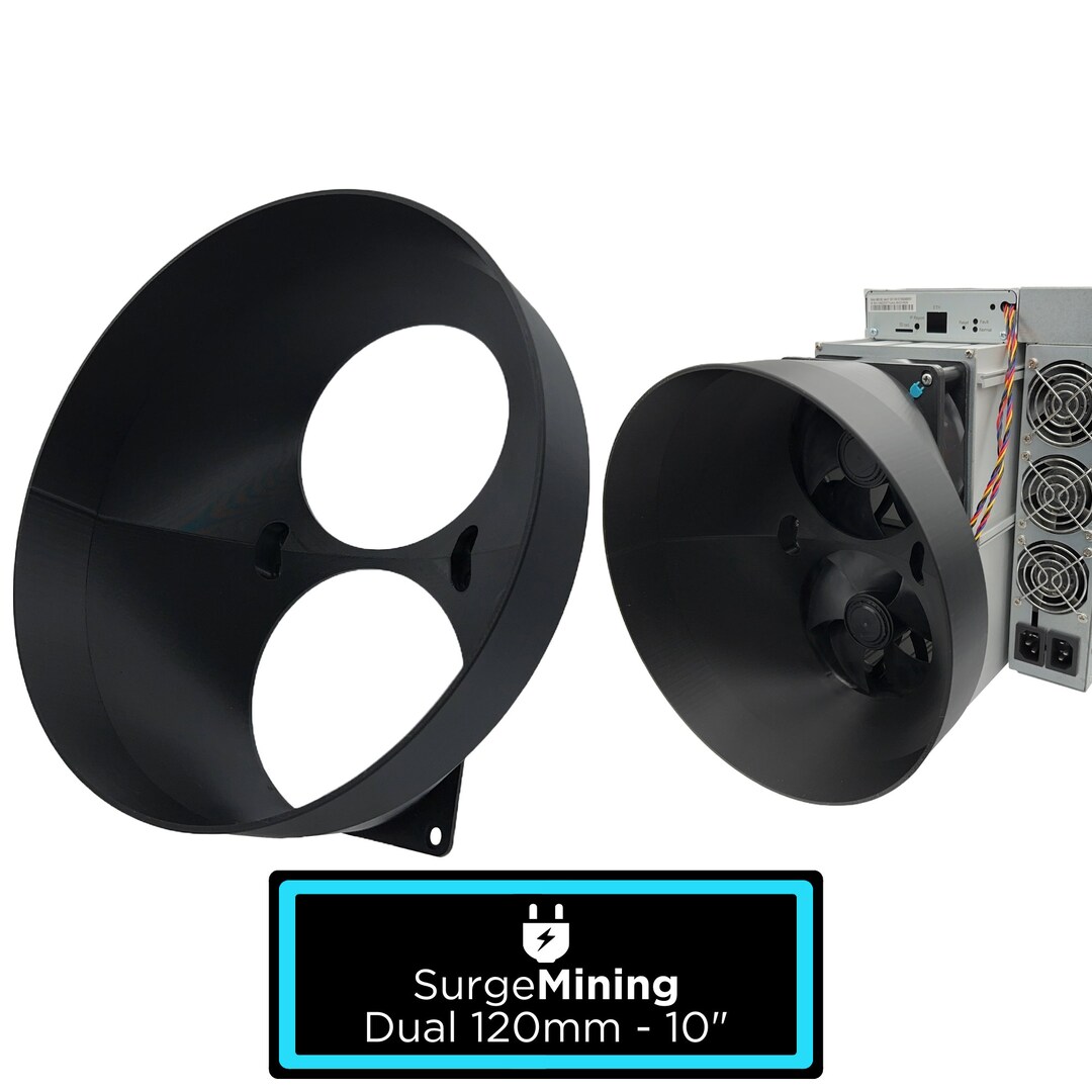 Dual 120mm to 10 Inch Split Fan Shroud Adapter Antminer Iceriver ...