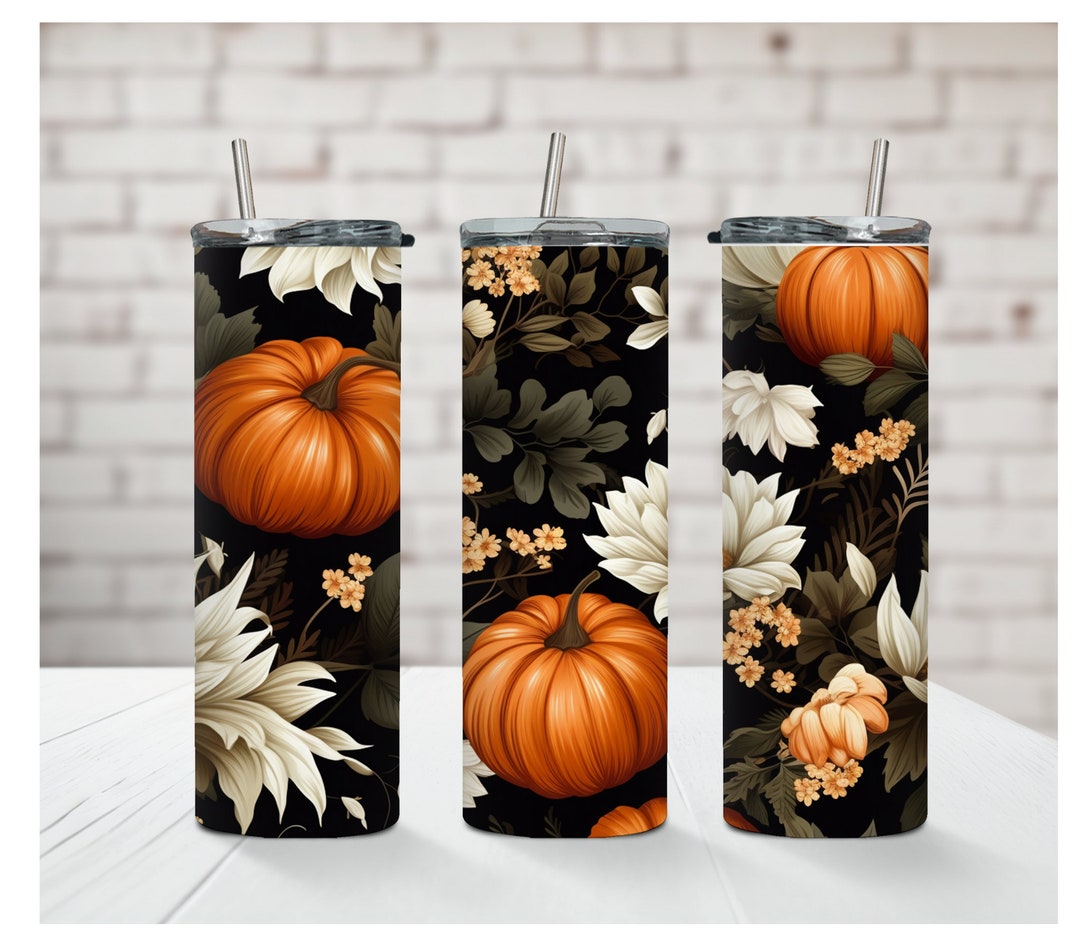 Fall Pumpkin 20oz Tumbler: Stainless Steel Autumn Floral Design - Etsy