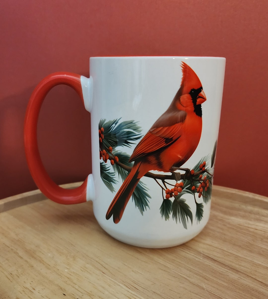 Christmas Cardinals Coffee Mug Winter Decor Secret Santa - Etsy