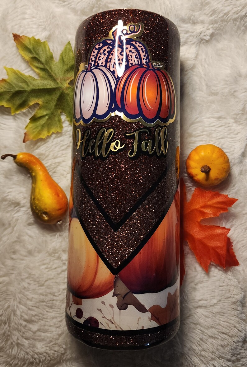 Fall Glitter Pumpkin Epoxy Tumbler: Autumn Ombre Stainless Steel Cup - Etsy