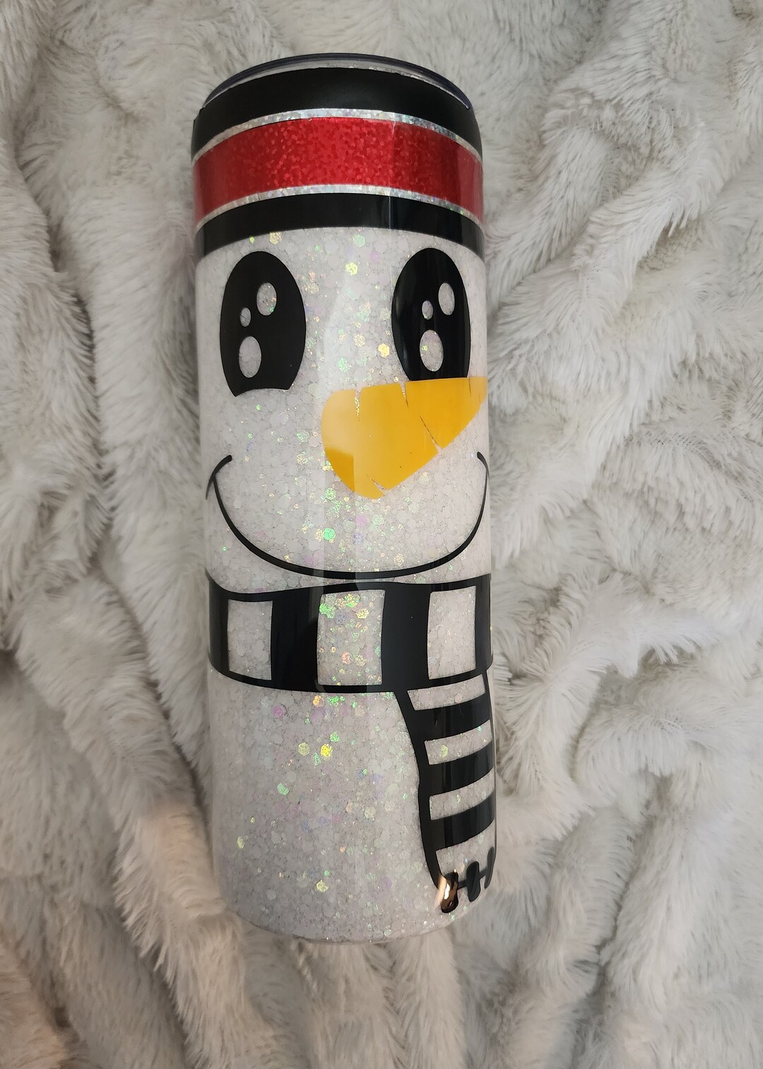 Snowman Christmas Epoxy Tumbler: Silver Glitter Snowflakes, 20oz - Etsy